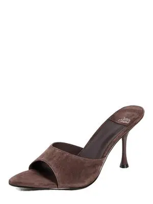 Jeffrey Campbell Agent Stiletto Heel Sandals - Brown Suede