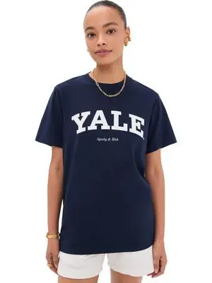 SPORTY & RICH Yale Classic T-shirt - Dark Navy