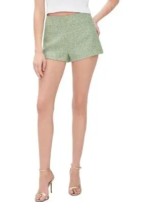 Endless Rose Tweed High-waisted Shorts - Mint Multi