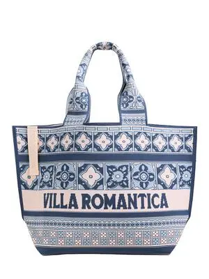 ALEMAIS Villa Romantic Jacquard Maxi Tote - Blue Blue
