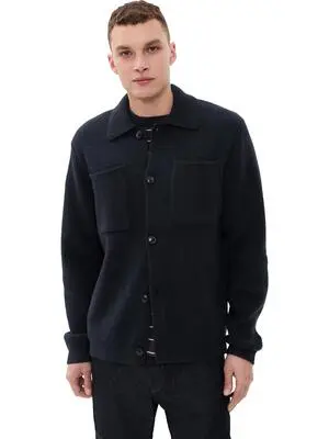 LES DEUX Fischer Milano Knit Overshirt - Dark Navy
