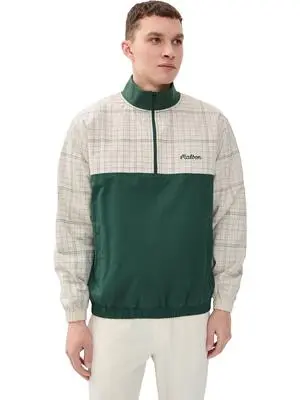 MALBON Spruce Quarter Zip Jacket - Hunter Green/ivory