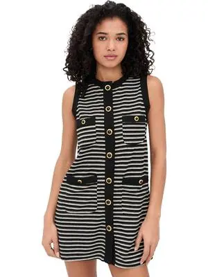 BAILEY ROSE Striped Mini Dress - Black/white