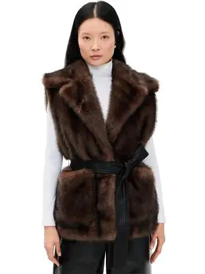 A.L.C. Devon Faux Fur Vest - Mink