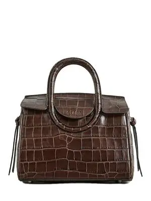 Staud Maude Mini Carryall Tote - Espresso Croco