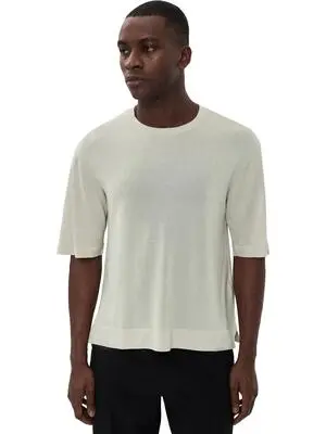 Officine Générale Boris Lyocell Wool Tee - Moon