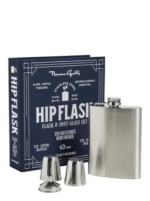 PRINTWORKS The Essentials Hip Flask Set - One-color