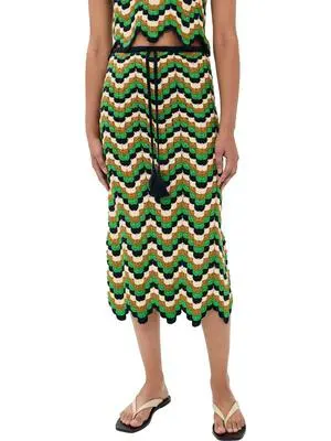 Escvdo Suspiro Crochet Skirt - Green/blue
