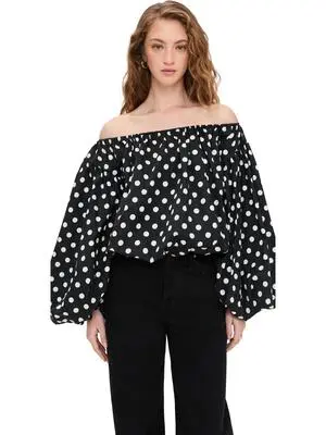 Caroline Constas Andros Off-shoulder Top - Black/white
