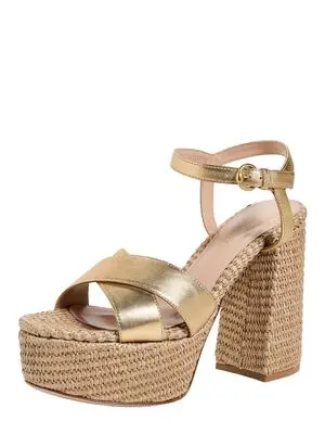 GIANVITO ROSSI Bebe Nappa Platform Heel - Mekong/naturale