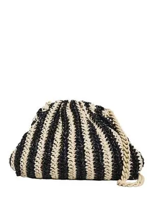 Maria La Rosa Mini Game Crochet Cromo Bag - Black
