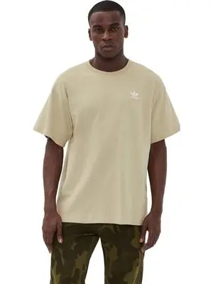 Adidas Trefoil Essentials Oversized Tee - Stone Khaki