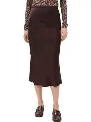 ANINE BING Silk Slip Skirt - Dark Brown