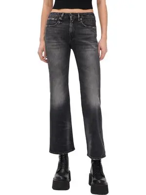 R13 Joan Cropped Flare Jeans - Essex Black Stretch