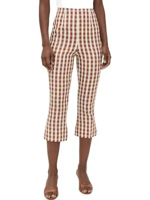 Faithfull The Brand Valeria Capri Pants In Gingham Check - Gingham Cedar