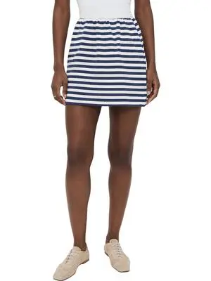 Posse Striped Jersey Mini Skirt - Navy Stripe