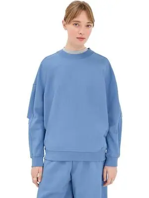 Tibi Cocoon Crewneck Sweatshirt - Light Blue