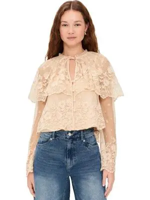 Sea Bronte Embroidered Long Sleeve Top - Blush