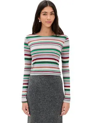 LE BOP Striped Long Sleeve Tee - Autumn Stripe