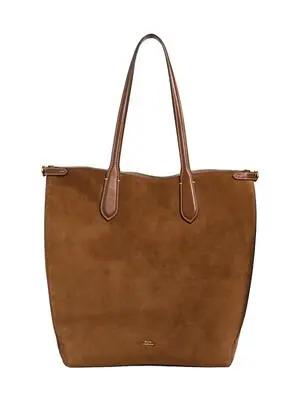 Polo Ralph Lauren Suede And Leather Bellport North/south Tote - Cinnamon/cuoio