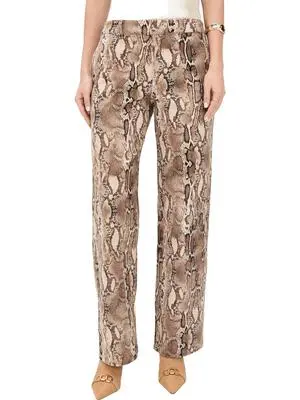 WAYF Savanna Animal Print Pants - Brown Snake