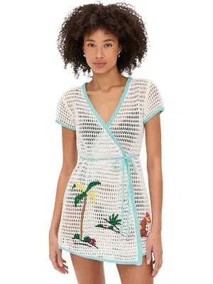 Staud Spritz Crochet Mini Dress - Riviera Ivory