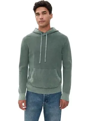 Faherty Brand Sunwashed Waffle Knit Hoodie - Mountain Olive
