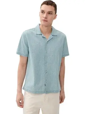 Rails Tyler Shirt - Indigo Cream Squares