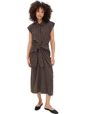 A.L.C. Emilia Stripe Midi Dress - Ganache Stripe