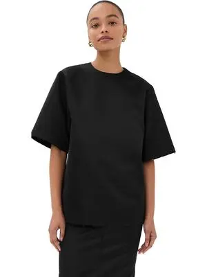 Co Oversized Satin Shirt - Black