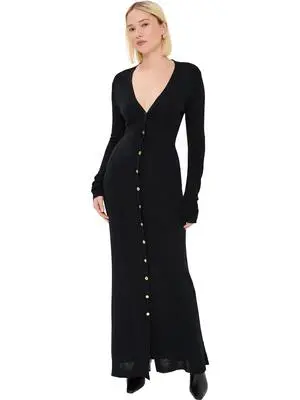Françoise Cindy Knit Maxi Dress - Black