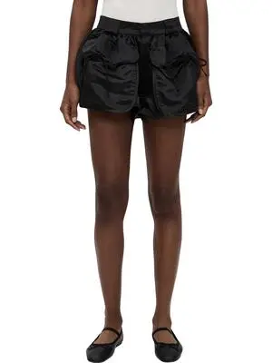 Sea Loraine Satin Bubble Shorts - Black