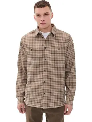 LES DEUX John Check Shirt - Dark Sand