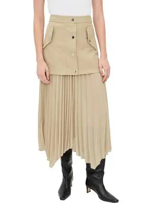 Veronica Beard Patricka Asymmetrical Skirt - Sand