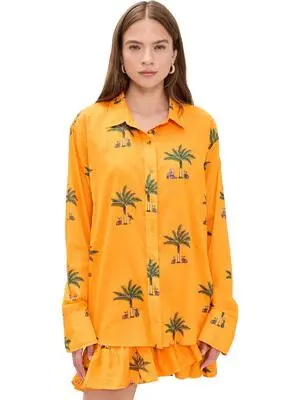 CONIGLIO PALM BEACH Classic Button-down Shirt - Petit Palm Orange