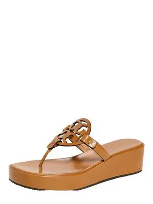 Tory Burch Miller Wedge Sandals - Walnut