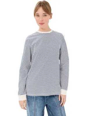 Tibi Striped Long-sleeve T-shirt - Blue/white Multi