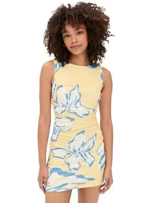 Minkpink Esme Floral Print Mini Dress - Lemon Floral