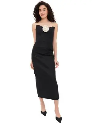 DAMARIS BAILEY Vivienne Strapless Midi Dress - Black/white