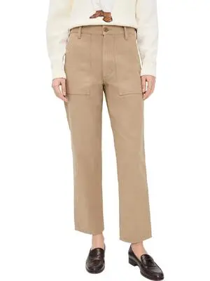 Polo Ralph Lauren Cotton Sateen Ankle Straight Pants - Khaki