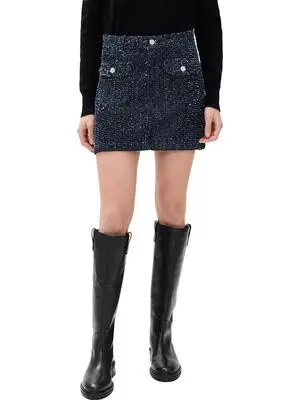 Rails Abbot Denim Mini Skirt - Denim Tweed