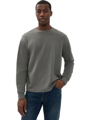 FRAME Duo Fold Long Sleeve Crew Tee - Smoky Green