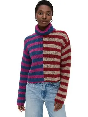 MOTHER Color Blocked Alpaca Blend Sweater - Split Personality