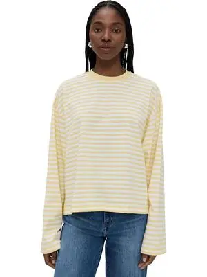 Lioness Striped Long Sleeve Tee - Lemon Stripe