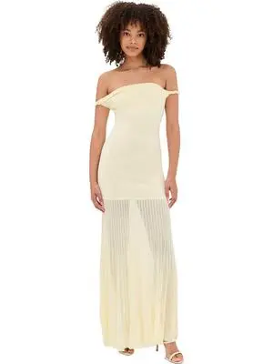 Sir The Label Elia Off-shoulder Maxi Dress - Lemon Sorbet