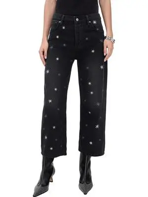 Free People Embroidered Star Jeans - Starry Night