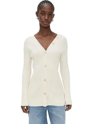 Theory Long Sleeve Open Back Cardigan - White