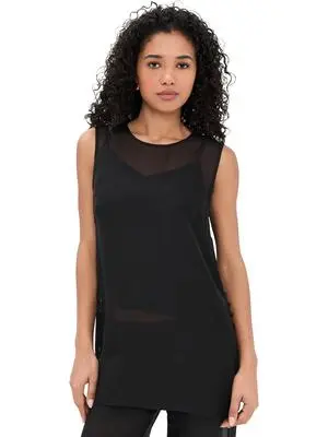 LA LIGNE Sheer Silk Maxime Top - Black