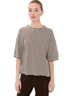 Sprwmn Oversized Boxy T-shirt - Americano Stripes