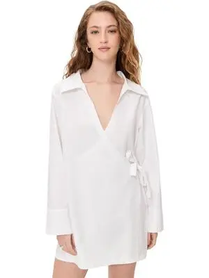 VITAMIN A Elodie Wrap Mini Dress - White